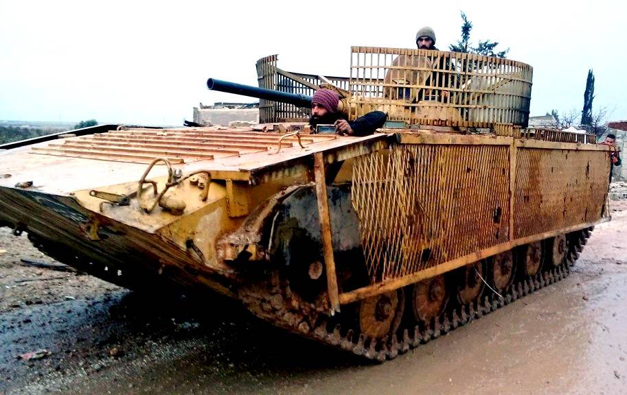 Syrian BMP-2 flying around the corner aptly destroyed the "nest" of ...