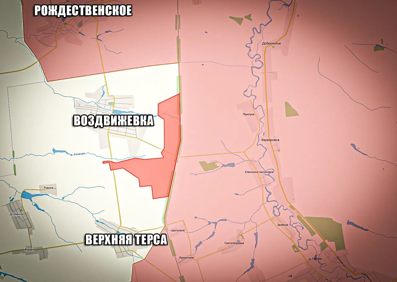Russian Armed Forces advanced towards Vozdvizhevka near Zaporizhia.